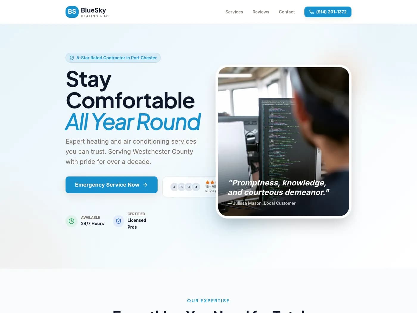 BlueSky Heating Website