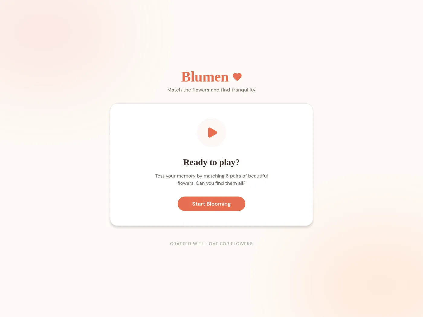 Blumen Memory Game