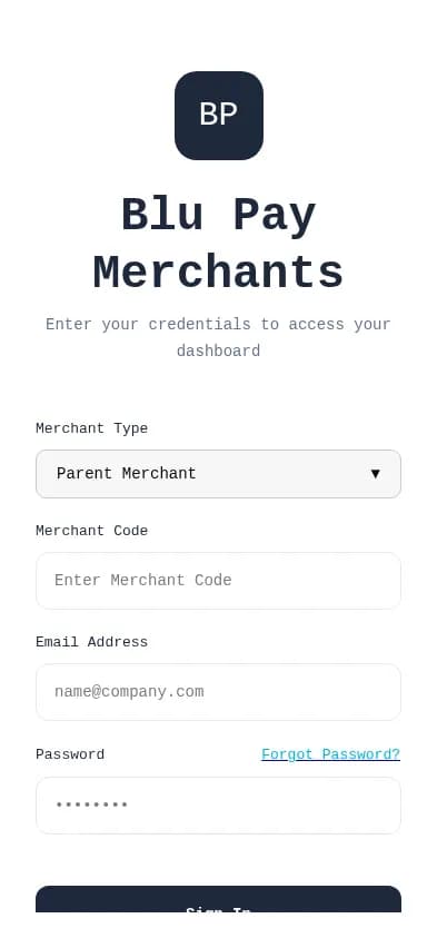 Blu Pay Merchants App