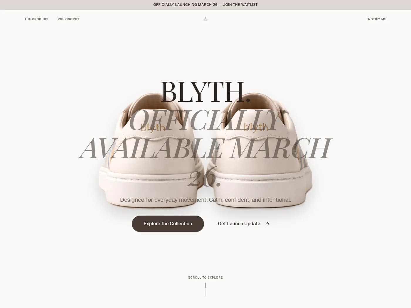 BLYTH Launch Website