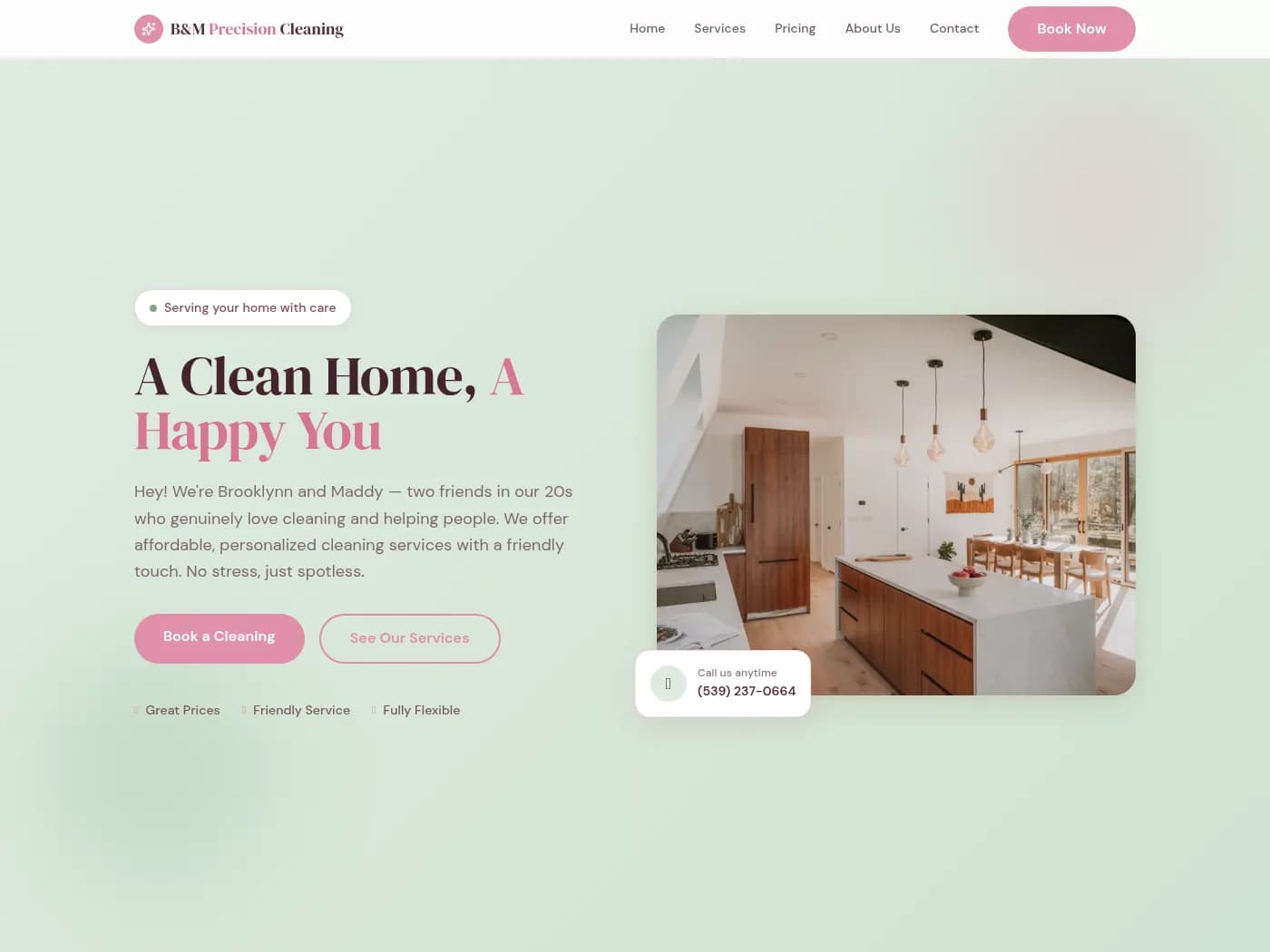 B&M Clean Co. Website