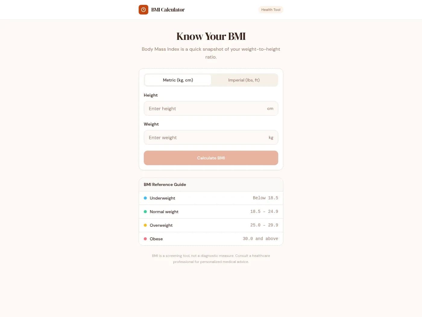 BMI Calculator App