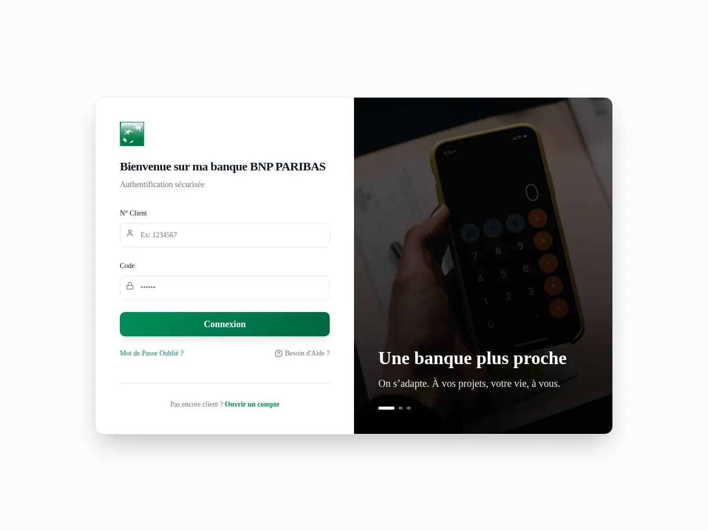 BNP Online Banking Portal