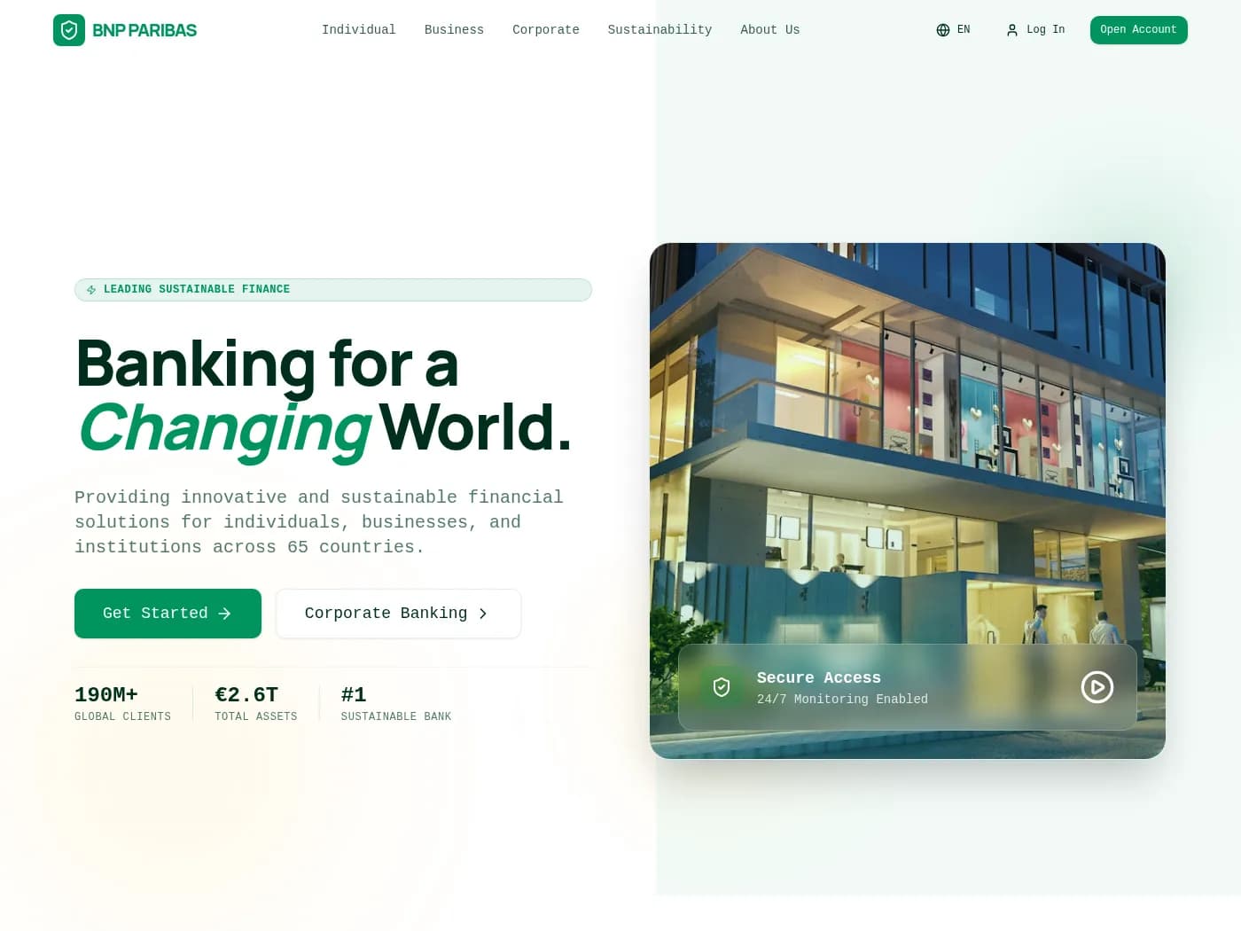 BNP Paribas Web Landing
