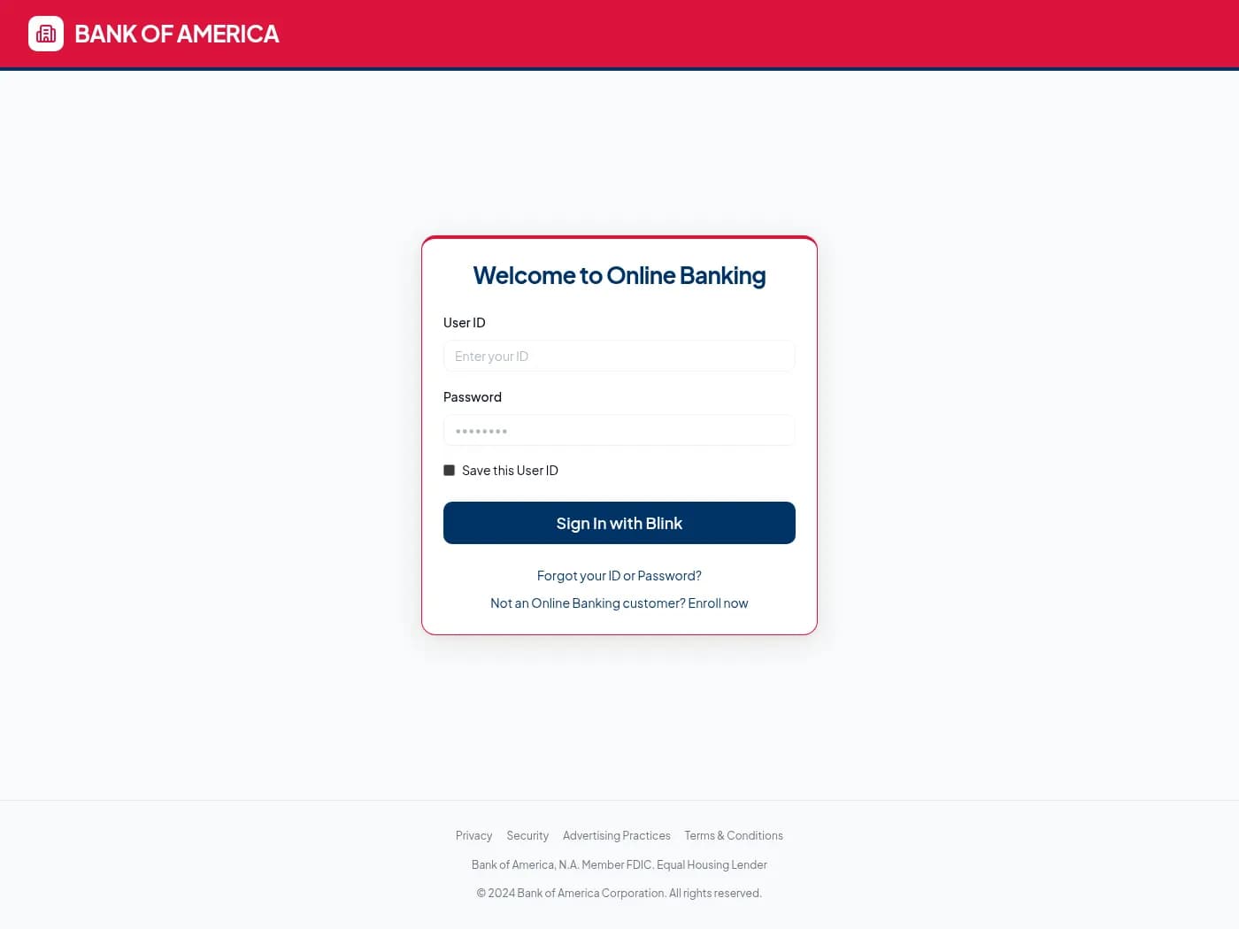 Bank of America Clone