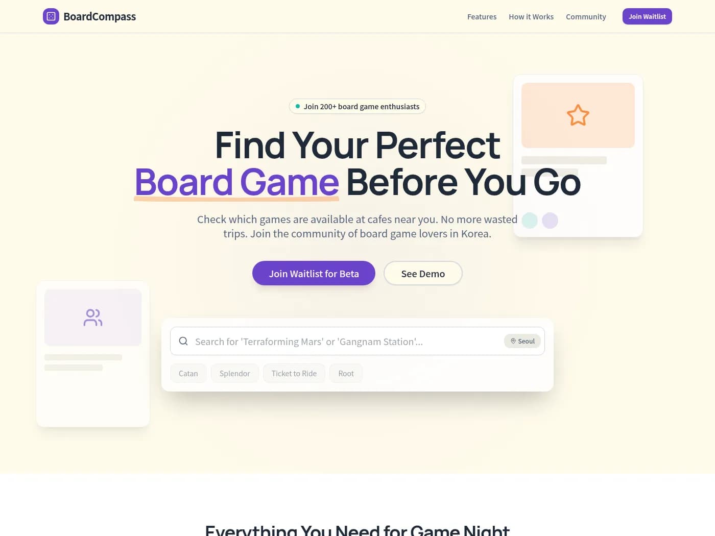 BoardCompass Landing Page