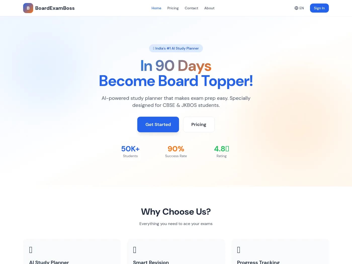 BoardExamBoss AI Planner