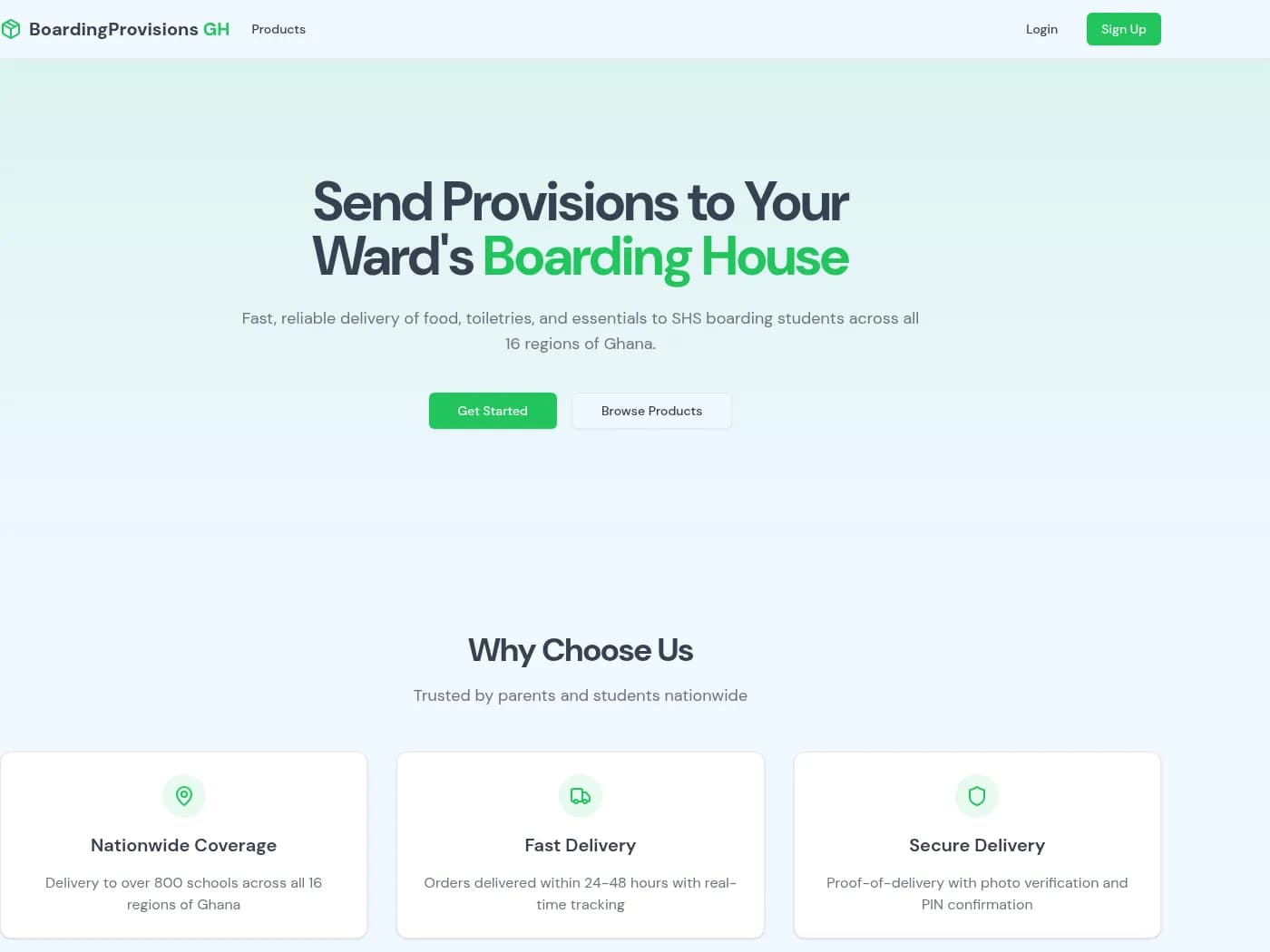BoardingProvisions GH — National Online Provisioning for Ghanaian SHS Boarding Students