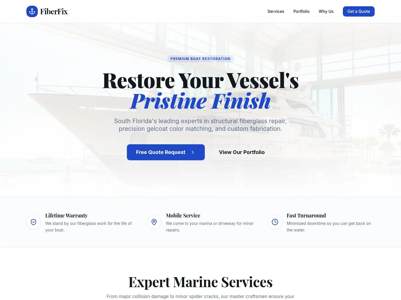 FiberFix Landing Page