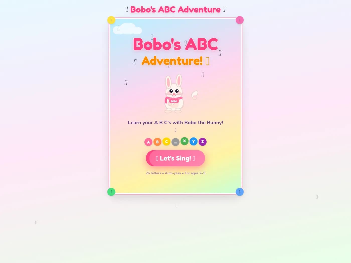 Bobo's ABC Adventure