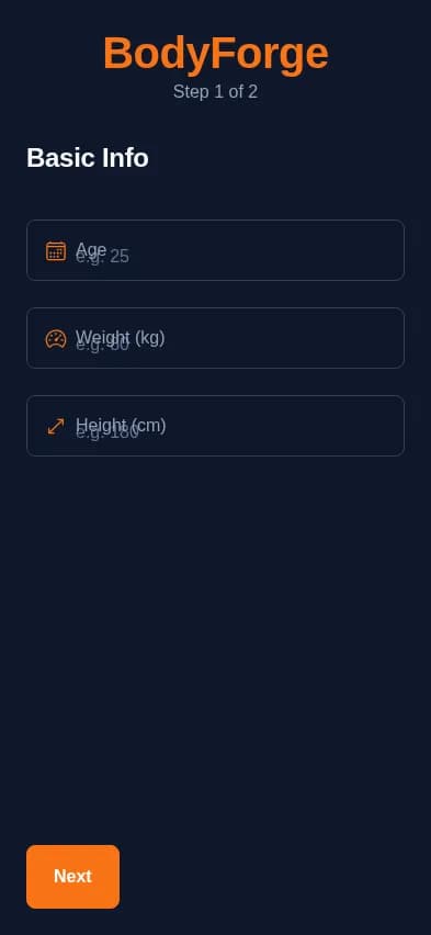 BodyForge Fitness App