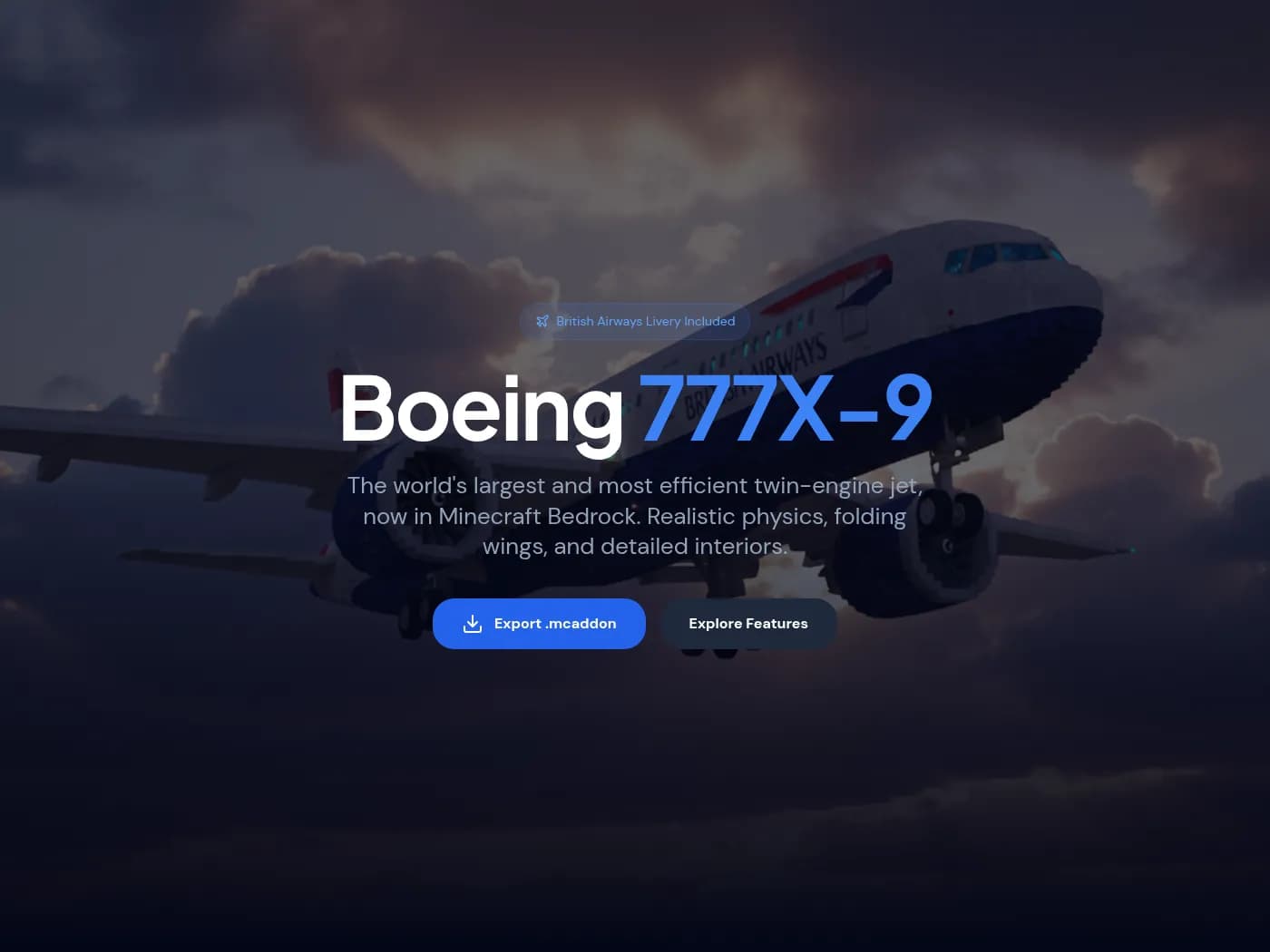 777X Bedrock Airliner Addon