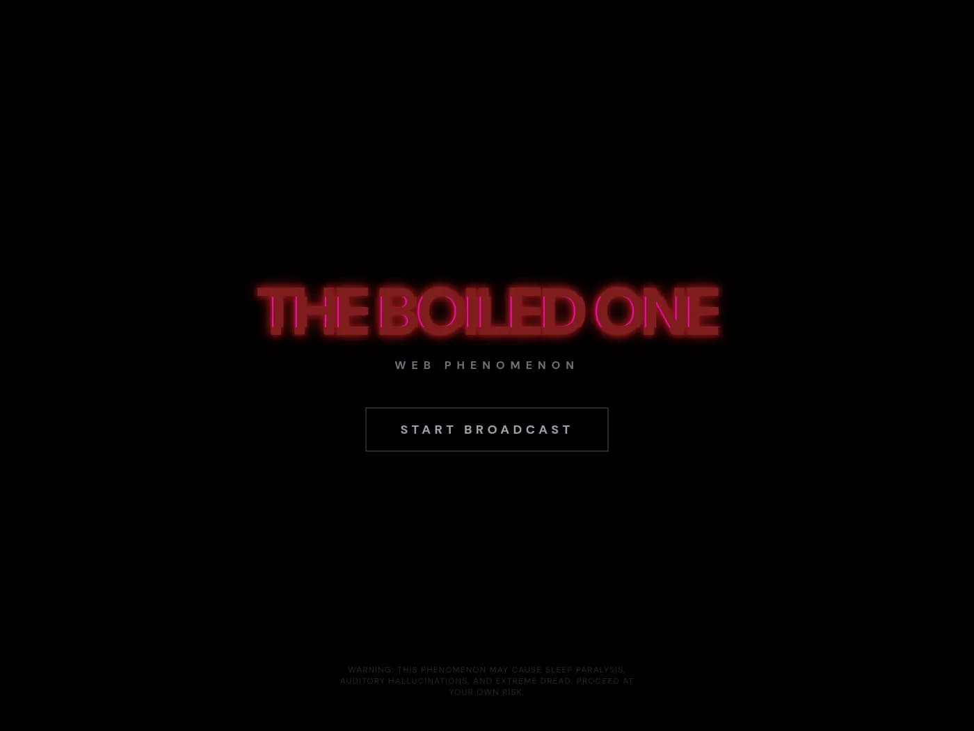 The Boiled One Horror
