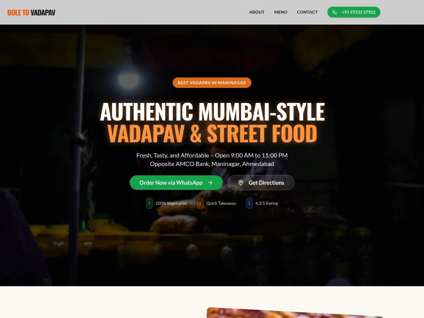 Bole To Vadapav AI Site