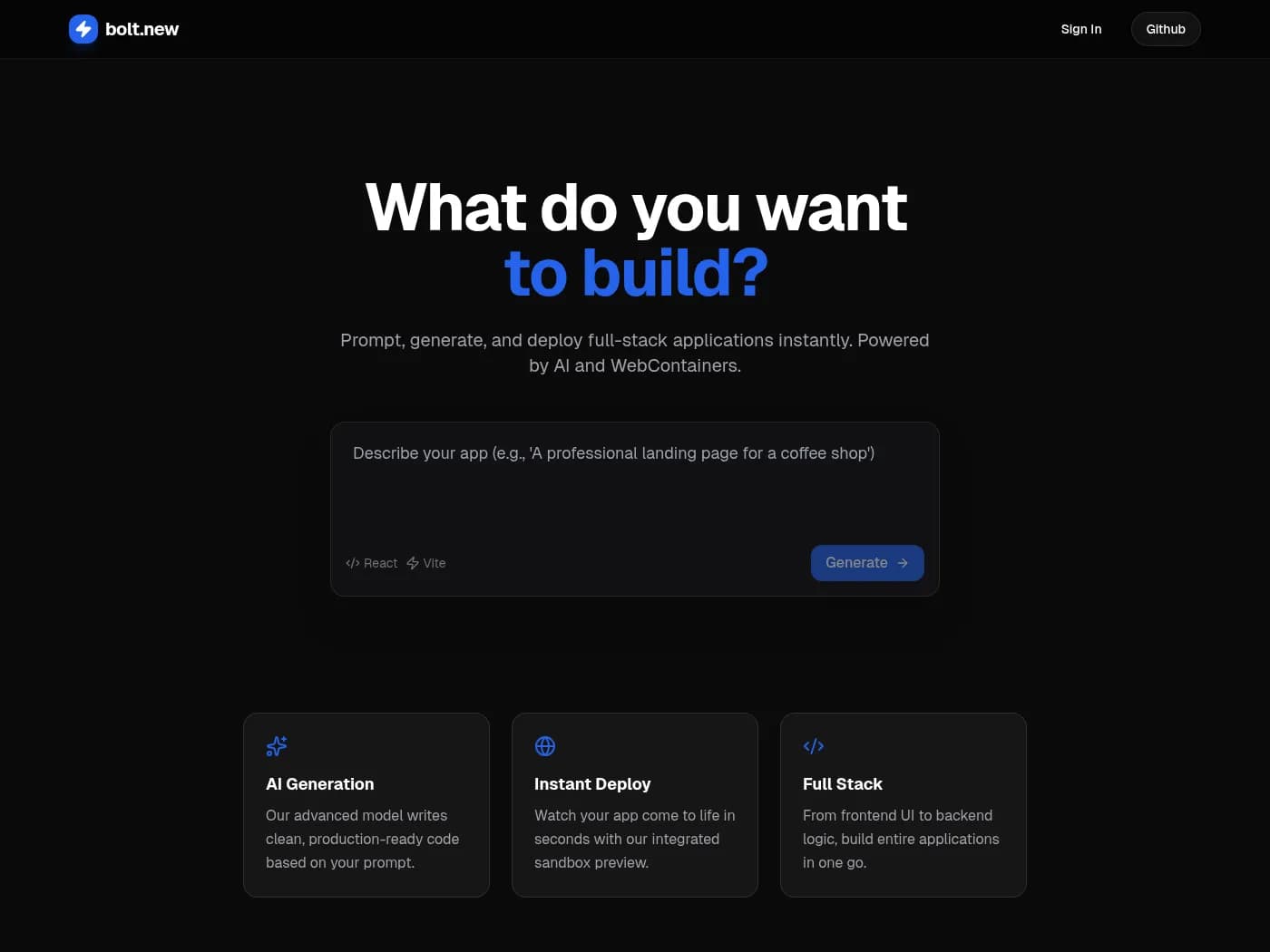 Instant Bolt Clone AI