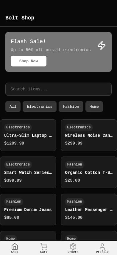 Bolt Fast Checkout Clone