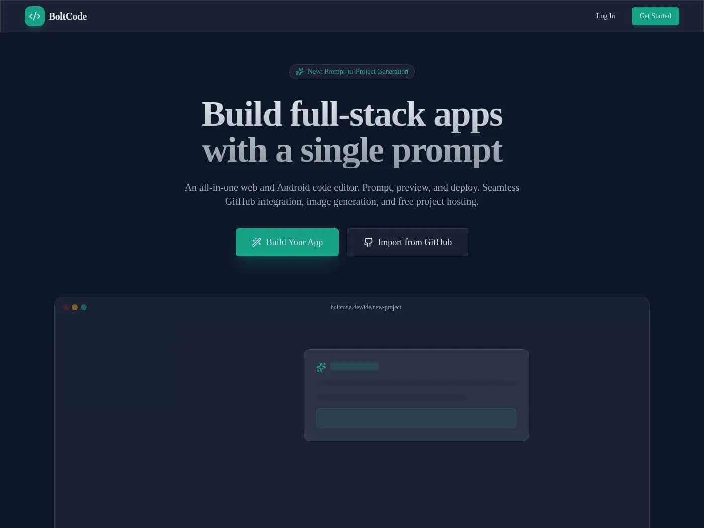 BoltCode IDE Platform