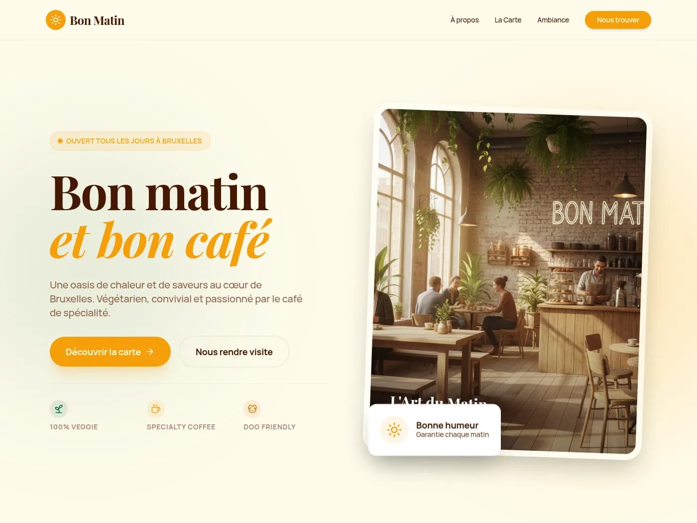 Bon Matin Café Vitrine