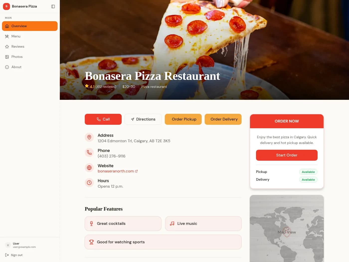 Bonasera Pizza Finder