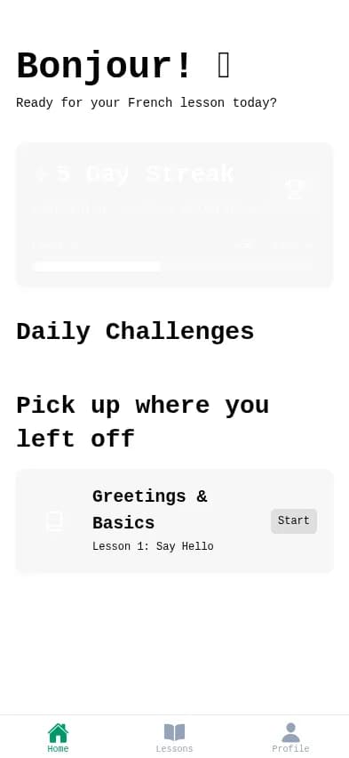 Bonjour Language App