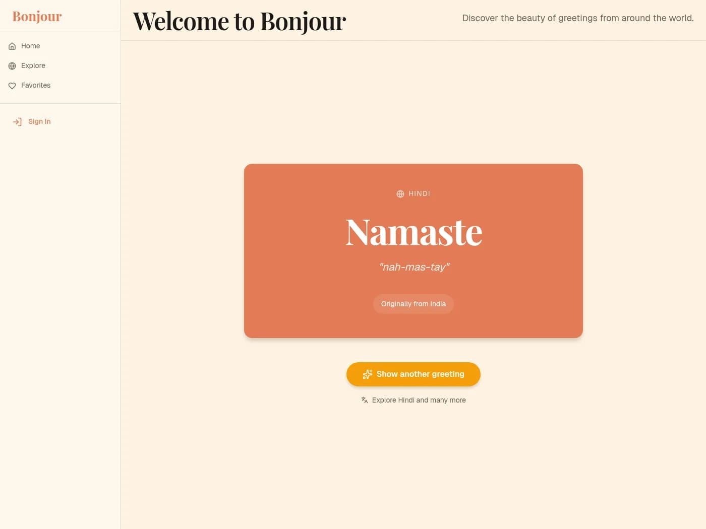 Bonjour Greeting App