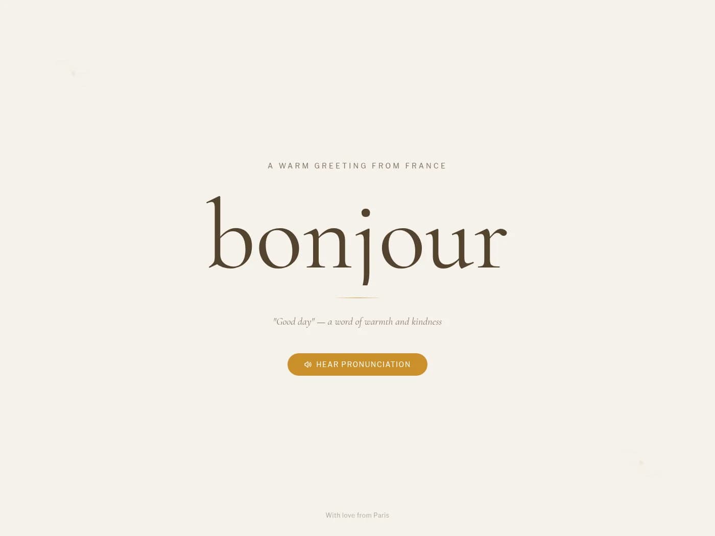 Bonjour Greeting Page