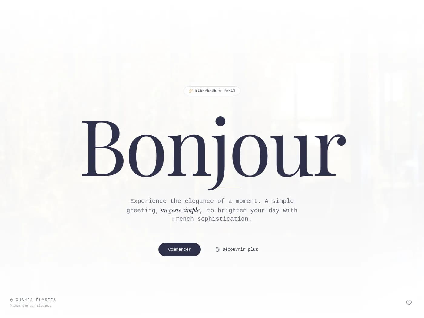 Bonjour Page