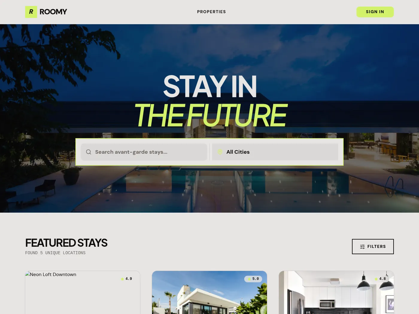 Roomy Booking Platform