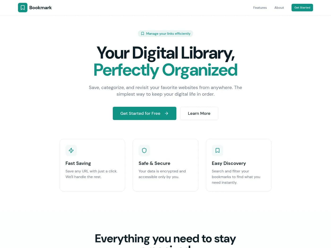 Bookmark Landing Platform