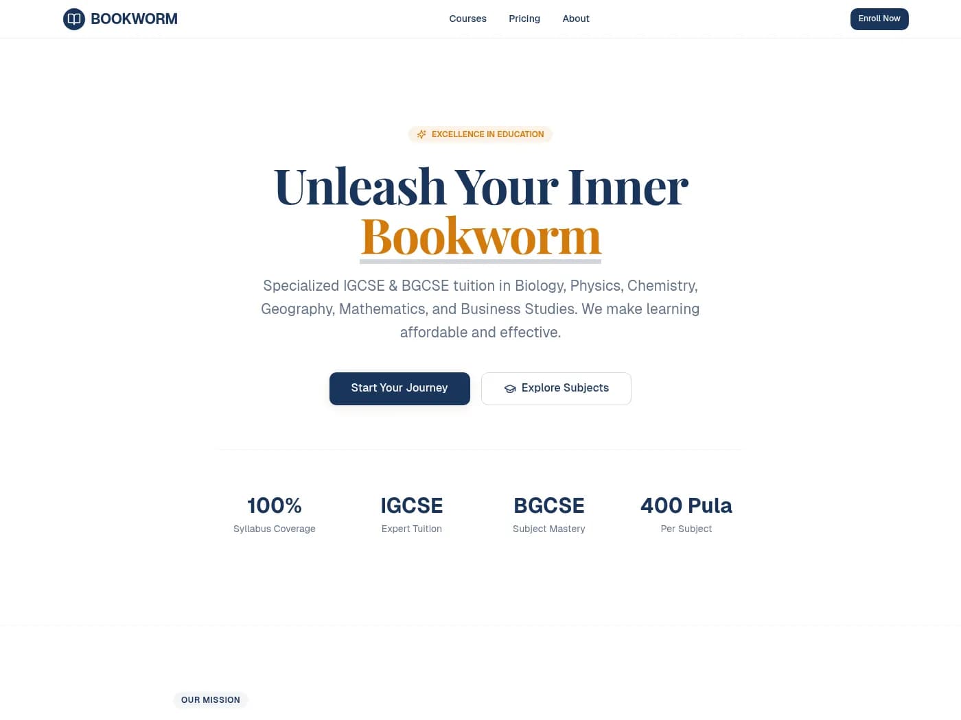 Bookworm Tuition Portal