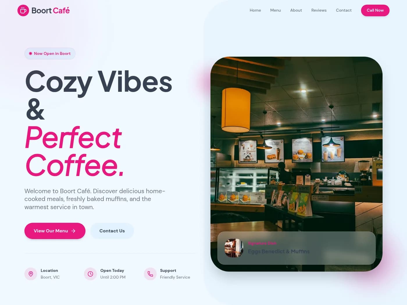 Boort Café Landing Page