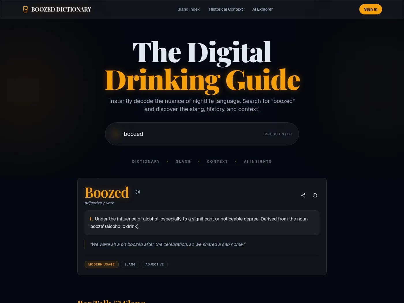 Boozed Dictionary