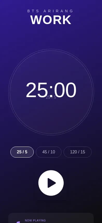 Borahae Focus Pomodoro