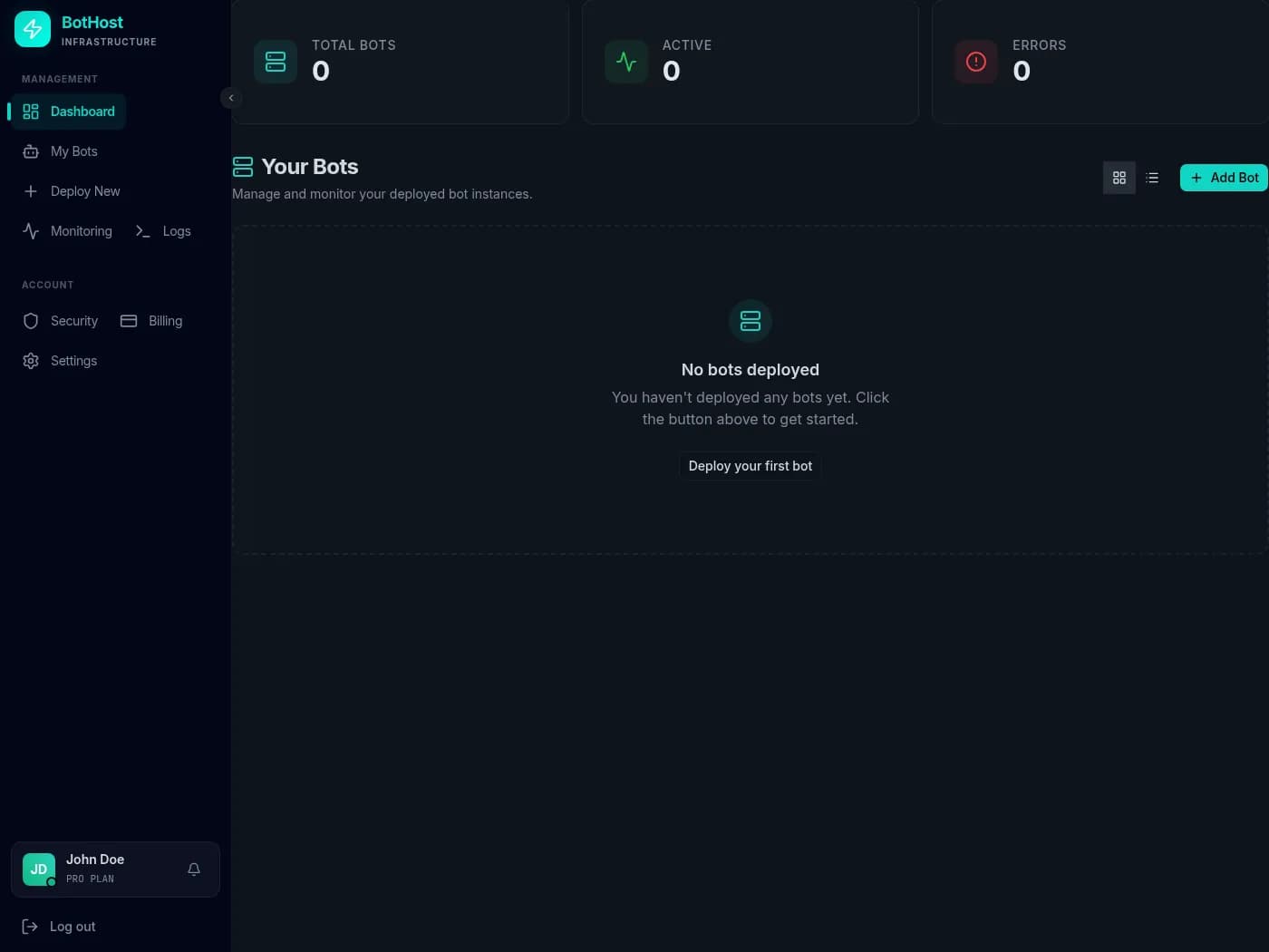 BotHost Control Panel