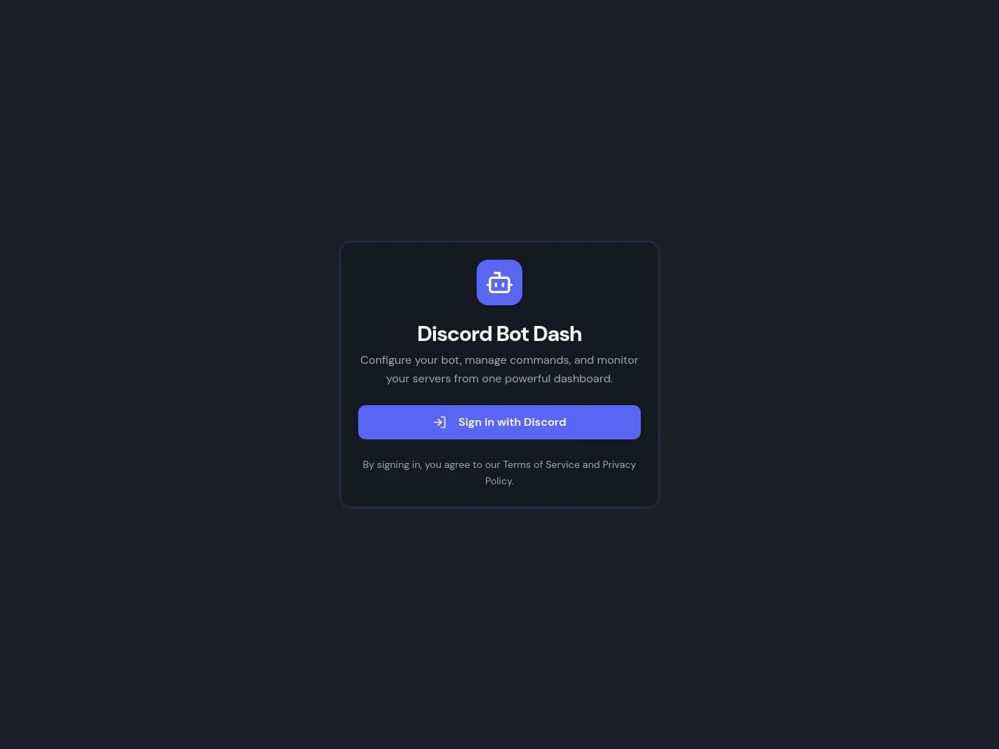 Bot Command Dashboard