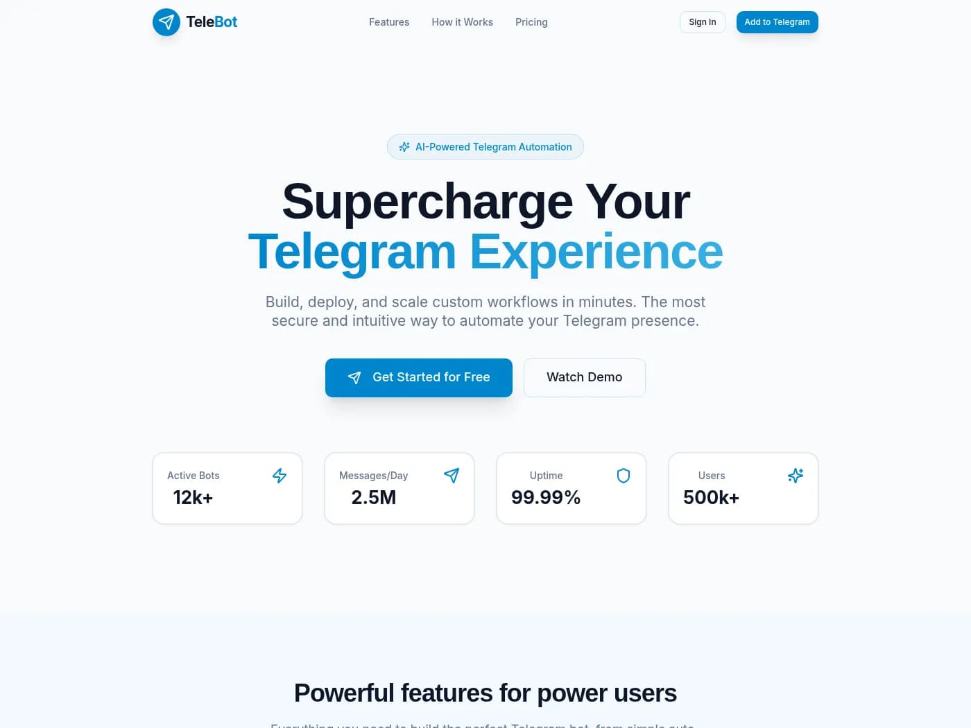 Bot Showcase Site