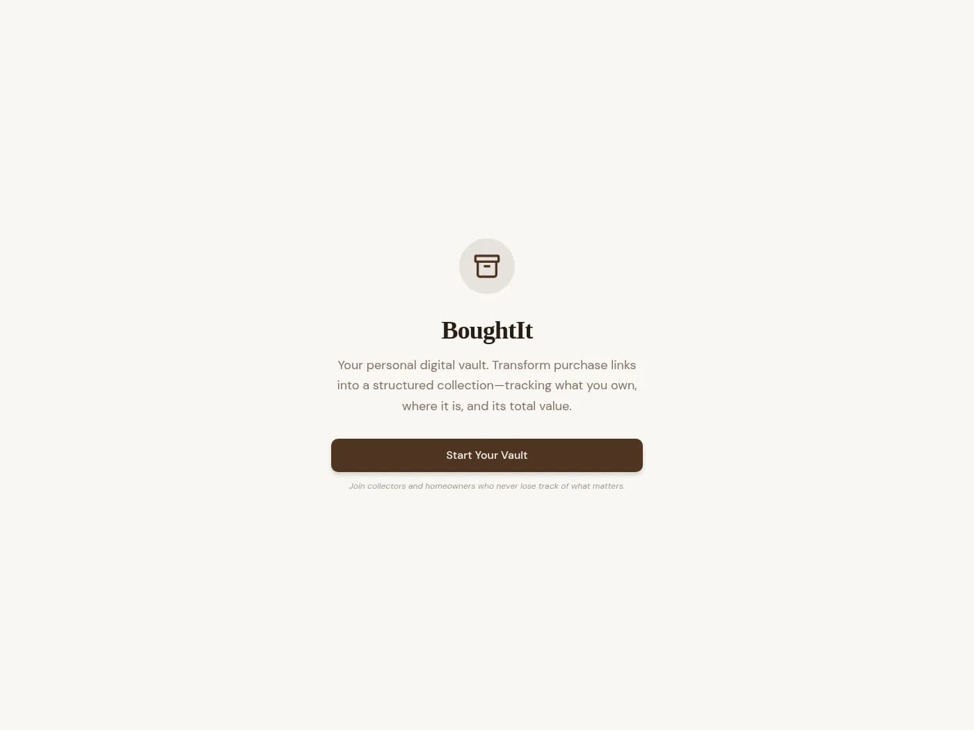BoughtIt Digital Vault