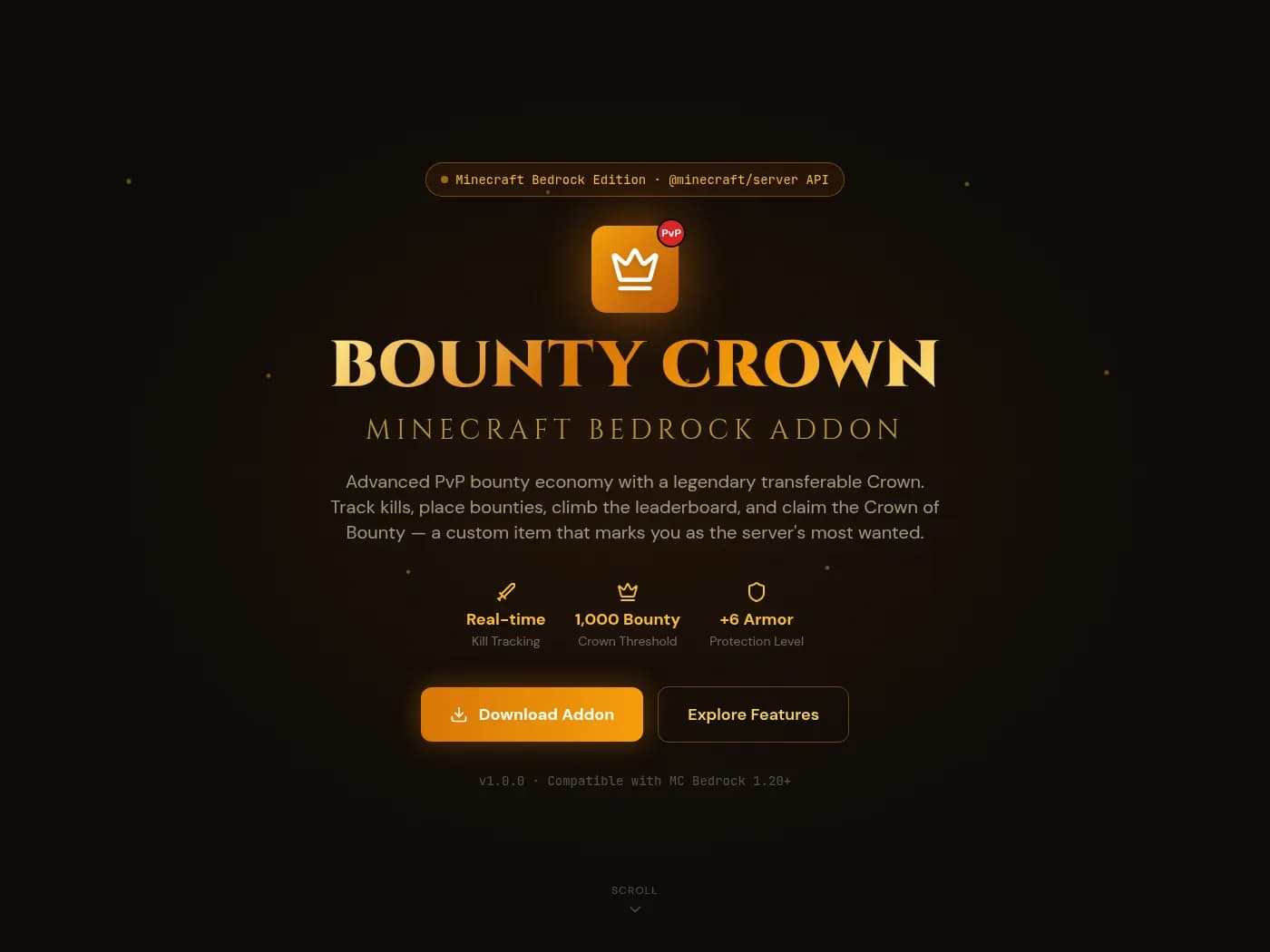 Bounty Crown Minecraft Addon