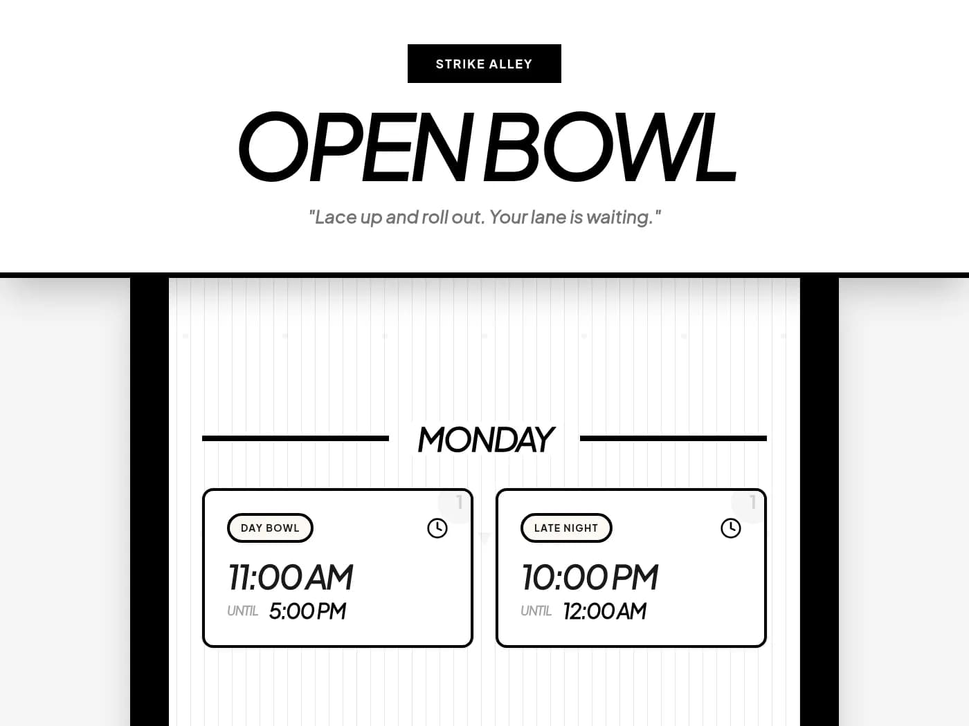 Bowling Alley Scheduler