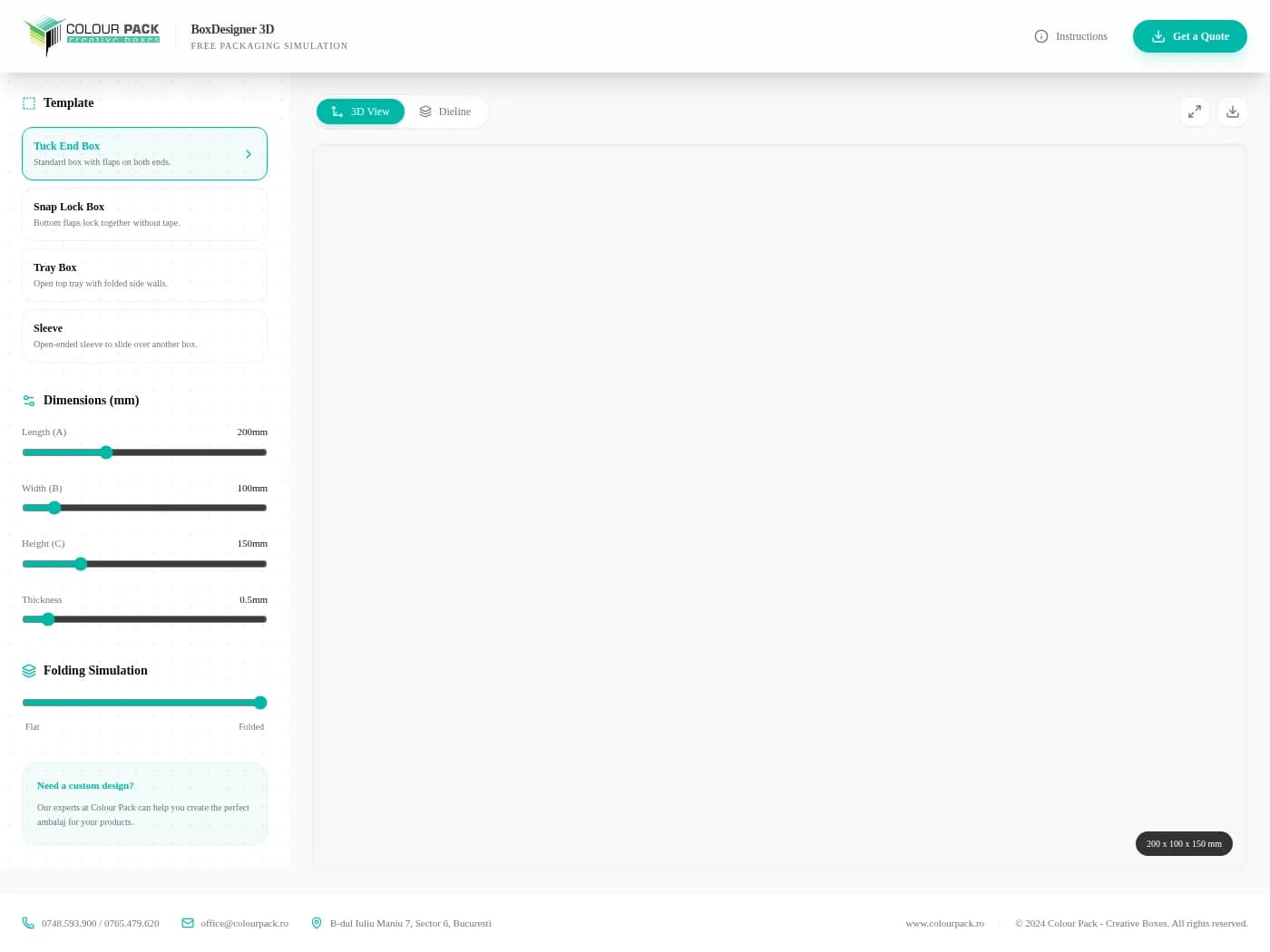 BoxDesigner 3D Web App