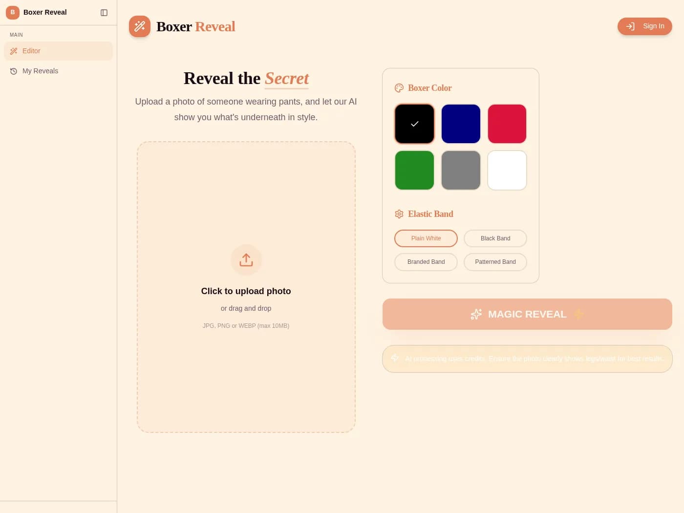 Boxer Reveal Photo Editor