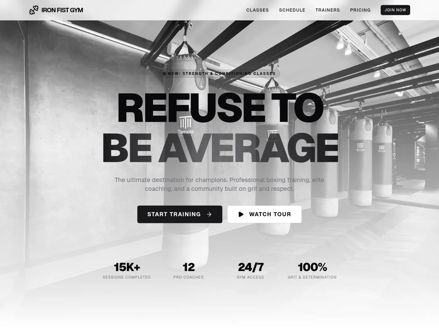 Boxing Gym Website