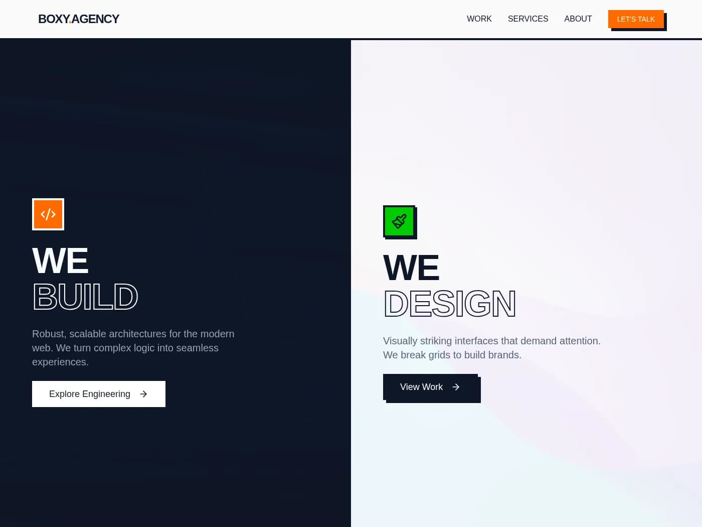 Boxy Agency Landing