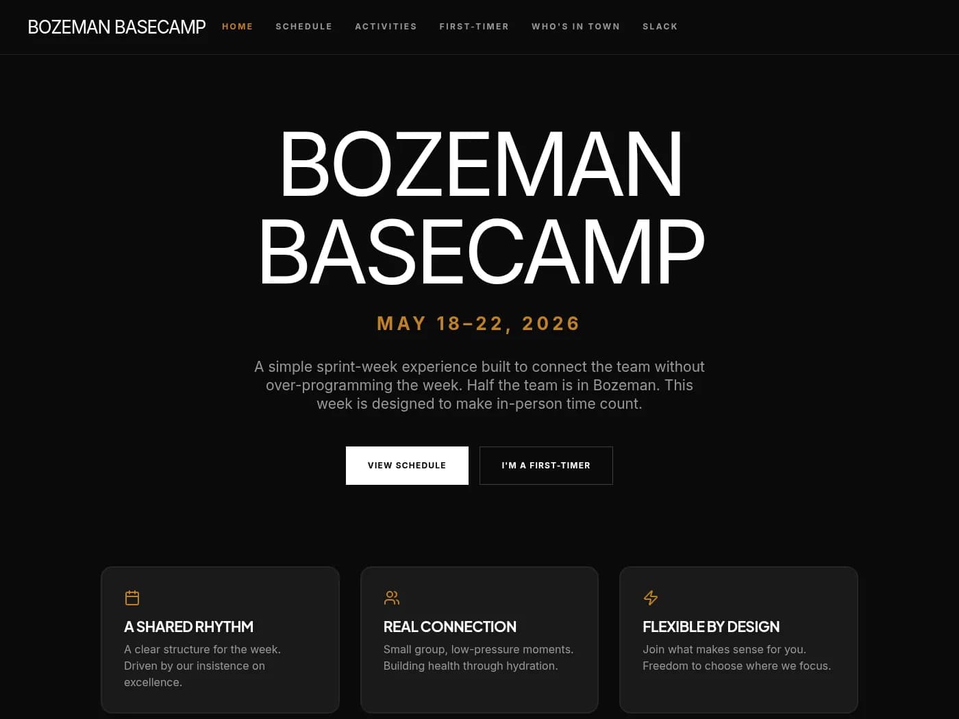Bozeman Basecamp Microsite