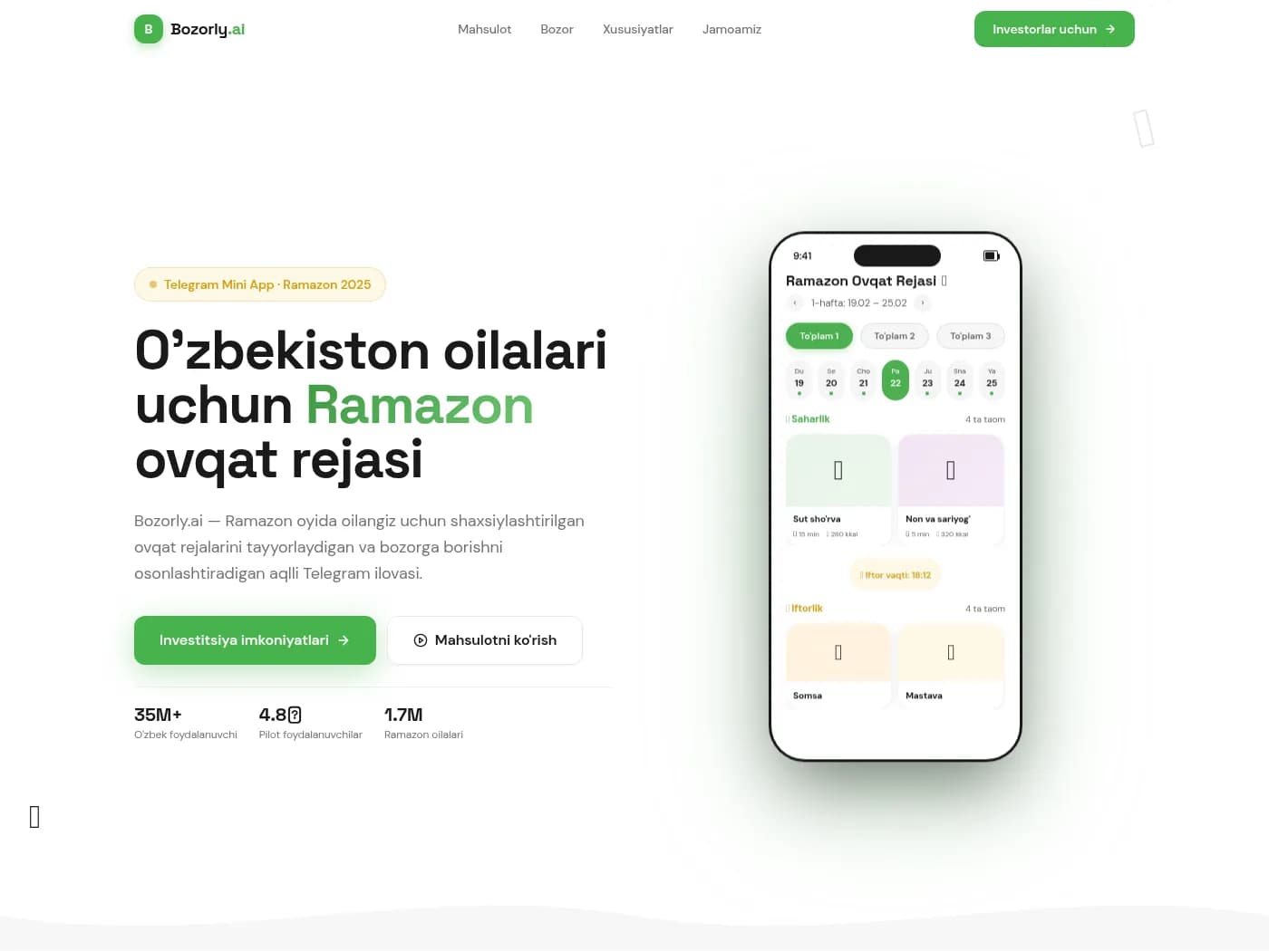 Bozorly Landing Page