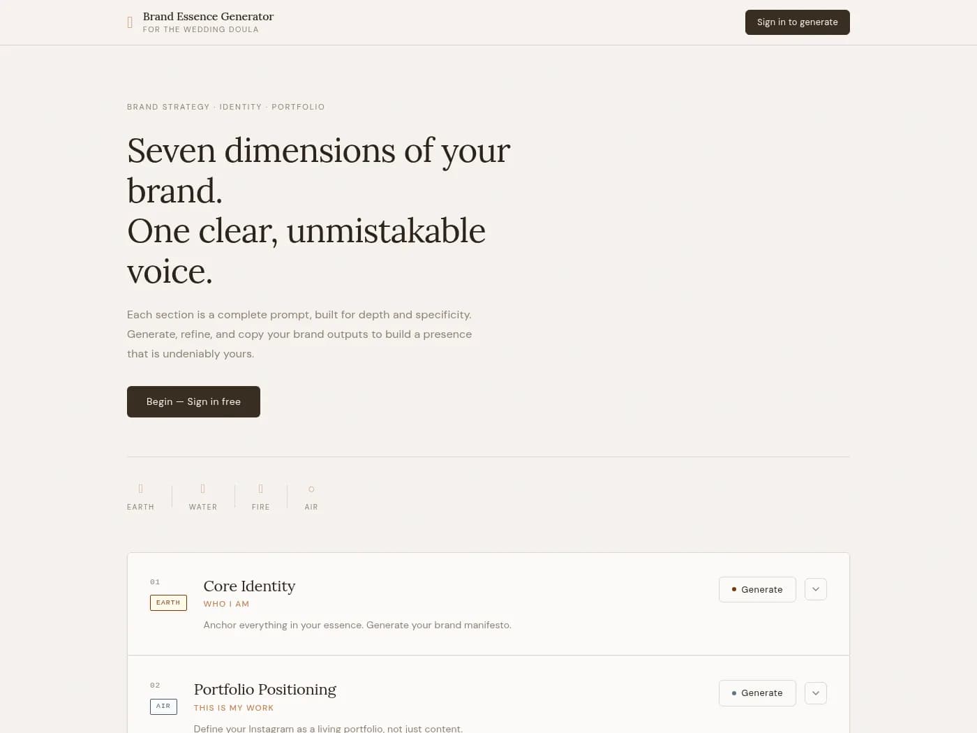 Brand Essence Generator