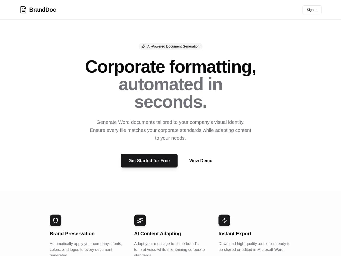 BrandDoc Generator