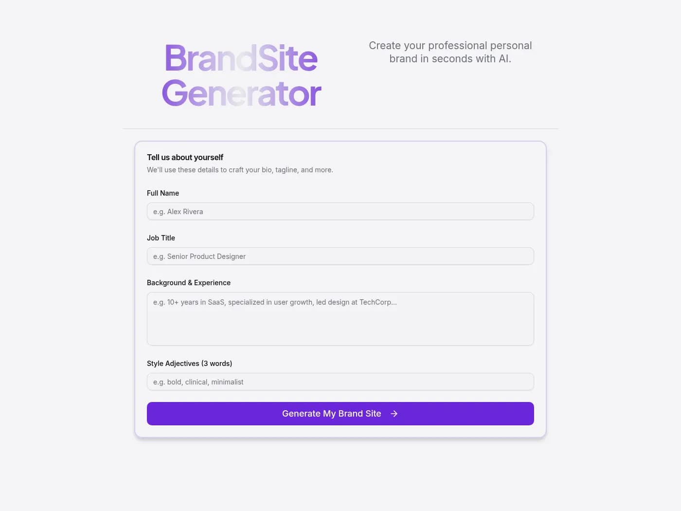 BrandSite Generator