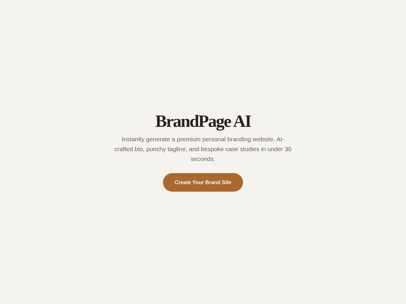 BrandPage AI Generator