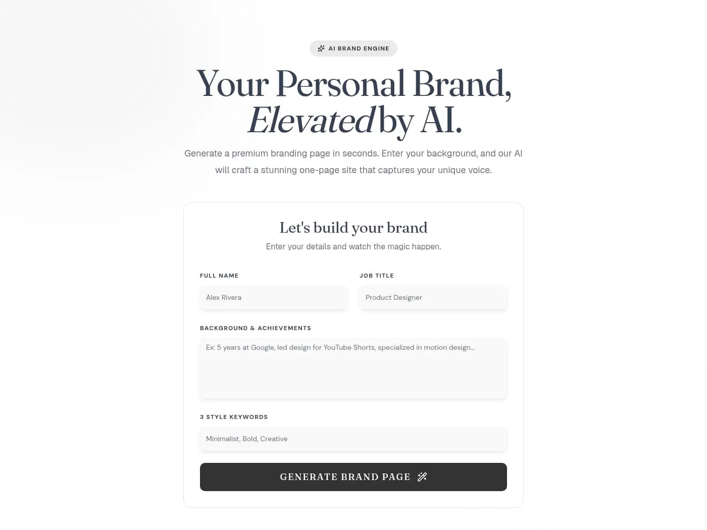 BrandPage Generator